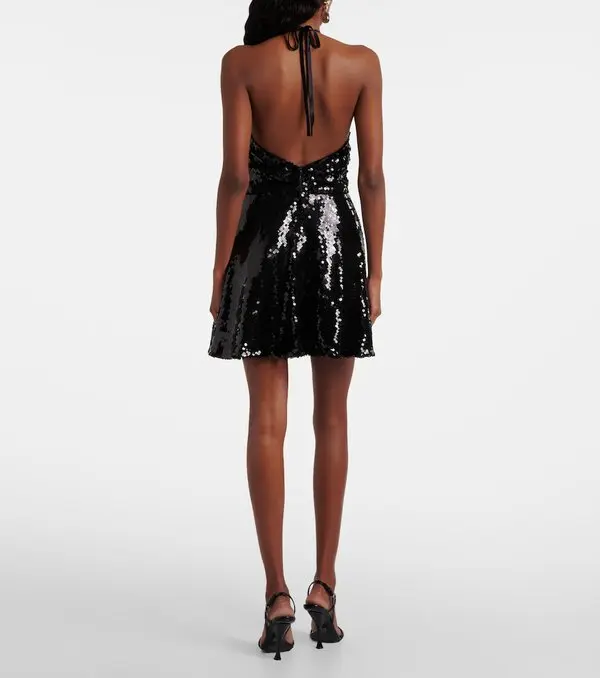 Dolce & Gabbana Sequined Halterneck Mini Dress