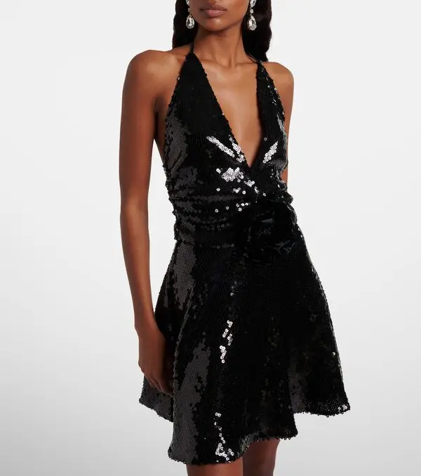 Dolce & Gabbana Sequined Halterneck Mini Dress