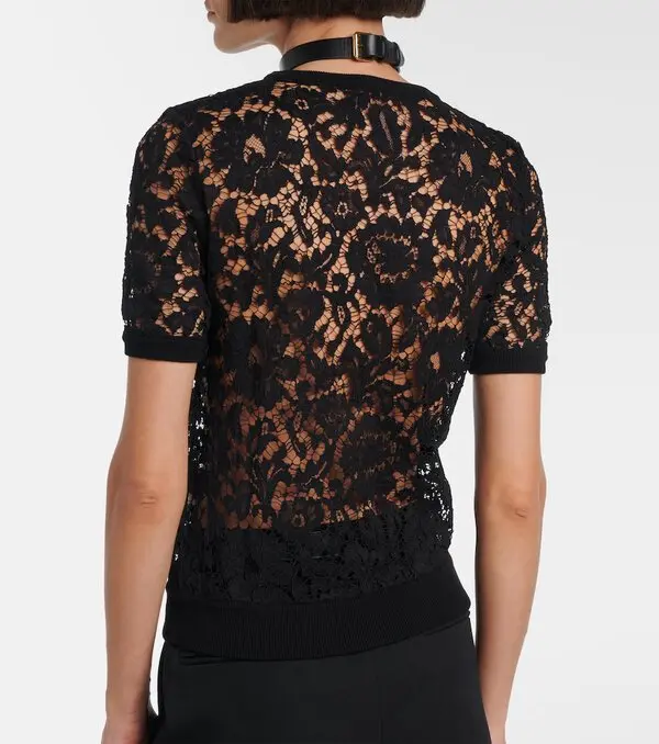 Valentino Garavani Floral Lace Top - Black