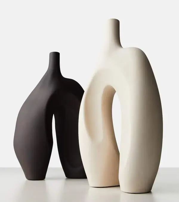 101 COPENHAGEN Ni Medium Ceramic Vase Kristian Sofus Hansen And Tommy Hyldahl - White
