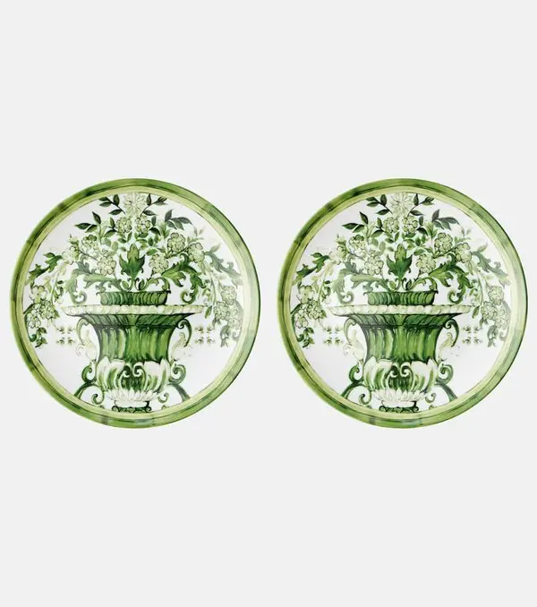 Dolce & Gabbana Verde Maiolica Set Of 2 Dinner Plates - Green