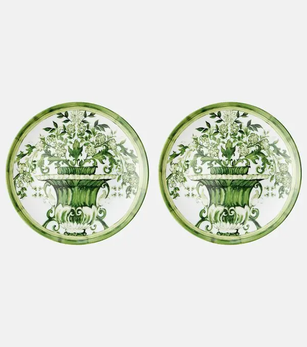 Dolce & Gabbana Verde Maiolica Set Of 2 Dinner Plates - Green