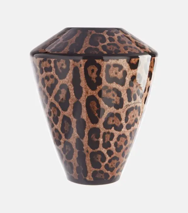 Dolce & Gabbana Leopardo Large Porcelain Vase - Brown