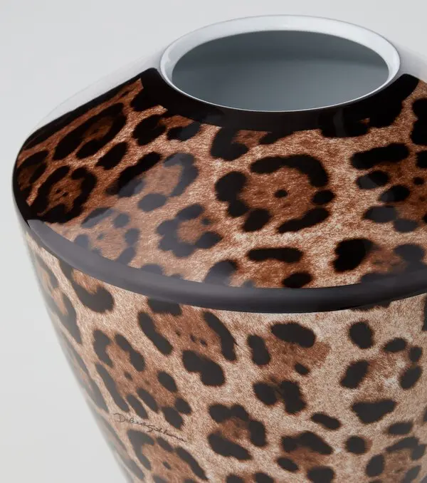 Dolce & Gabbana Leopardo Large Porcelain Vase - Brown
