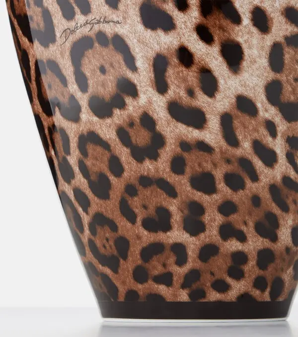 Dolce & Gabbana Leopardo Large Porcelain Vase - Brown