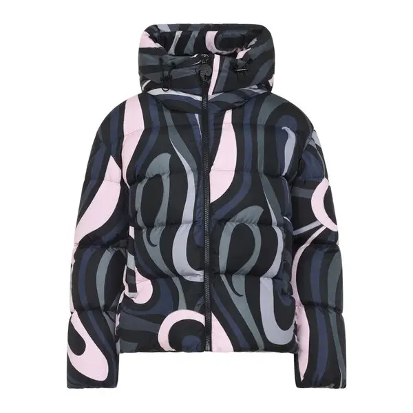 Emilio Pucci Abstract Print Padded Jacket - Black