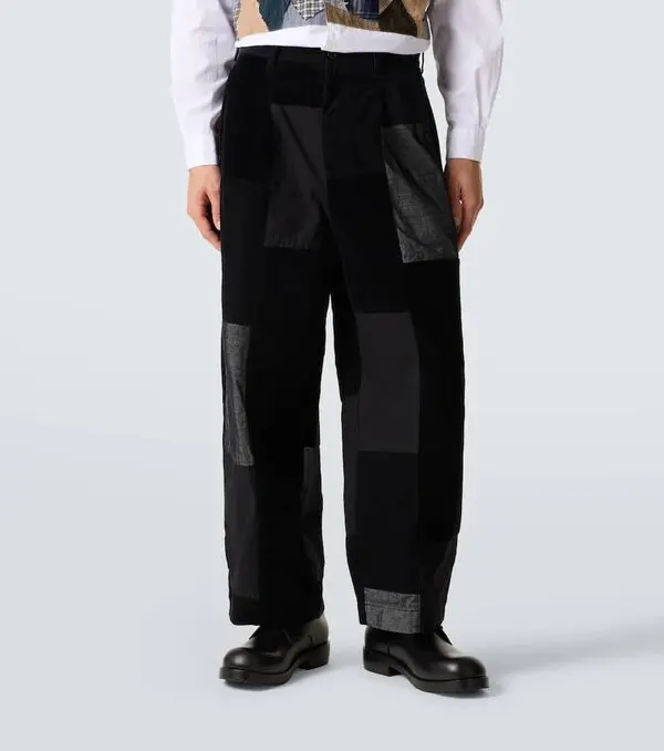 Comme Des Garçons Patchwork Corduroy Barrel-leg Pants