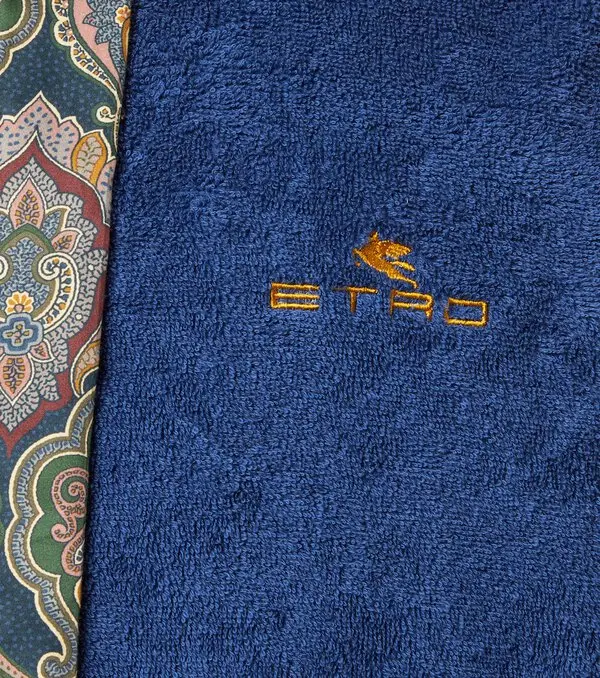 Etro 7plies Paisley Cotton Terry Bathrobe - Blue