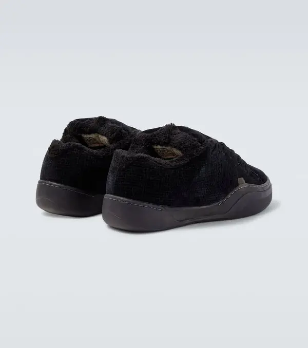ERL Vamp Terry-lined Corduroy Sneakers - Black