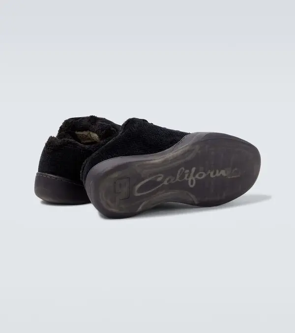 ERL Vamp Terry-lined Corduroy Sneakers - Black