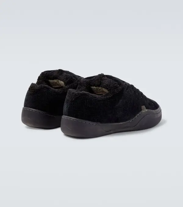 ERL Vamp Terry-lined Corduroy Sneakers - Black
