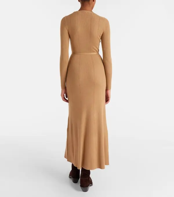 Gabriela Hearst Imagene Wool Midi Dress With Detachable Belt - Beige