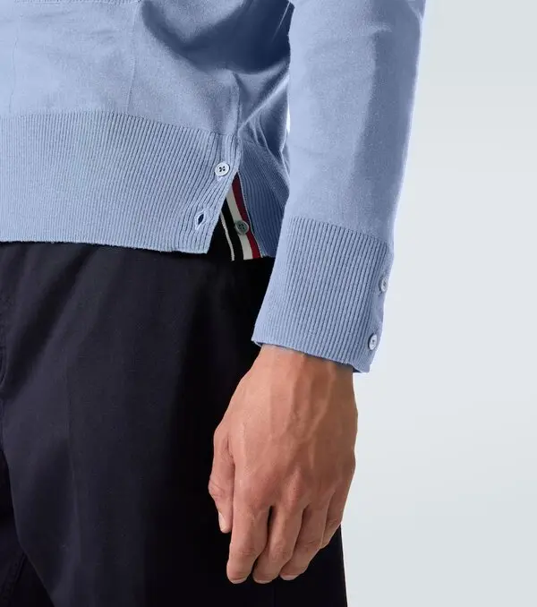 Thom Browne 4-bar Virgin Wool Cardigan - Blue