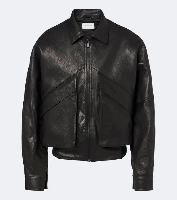 Magda Butrym Leather Blouson Jacket - Black