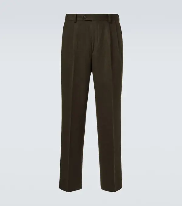 Auralee Camel Hair Flannel Straight Pants