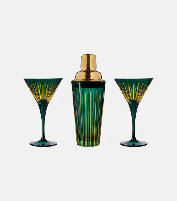 L'Objet Prism Glass Cocktail Set - Green