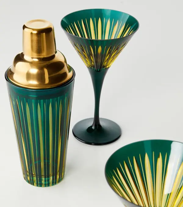 L'Objet Prism Glass Cocktail Set - Green