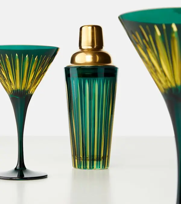 L'Objet Prism Glass Cocktail Set - Green