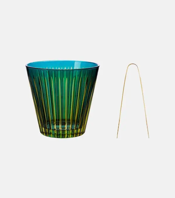 L'Objet Prism Ice Bucket And Tongs Set - Green