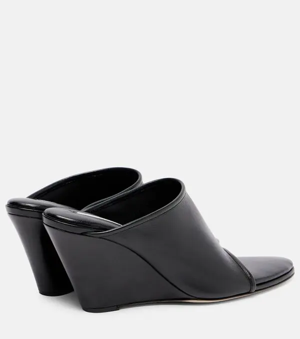 CHRISTEN Strap Leather Wedge Mules