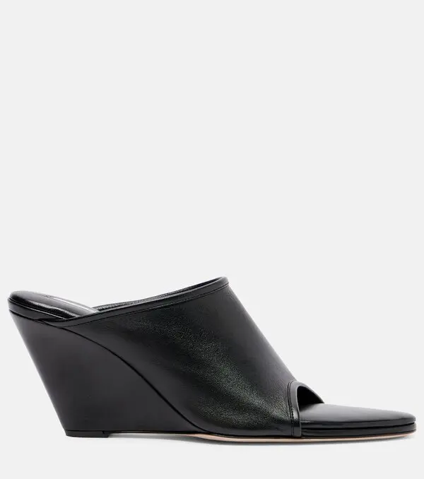 CHRISTEN Strap Leather Wedge Mules