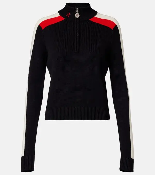 Perfect Moment La Tour Wool Half-zip Sweater - Black