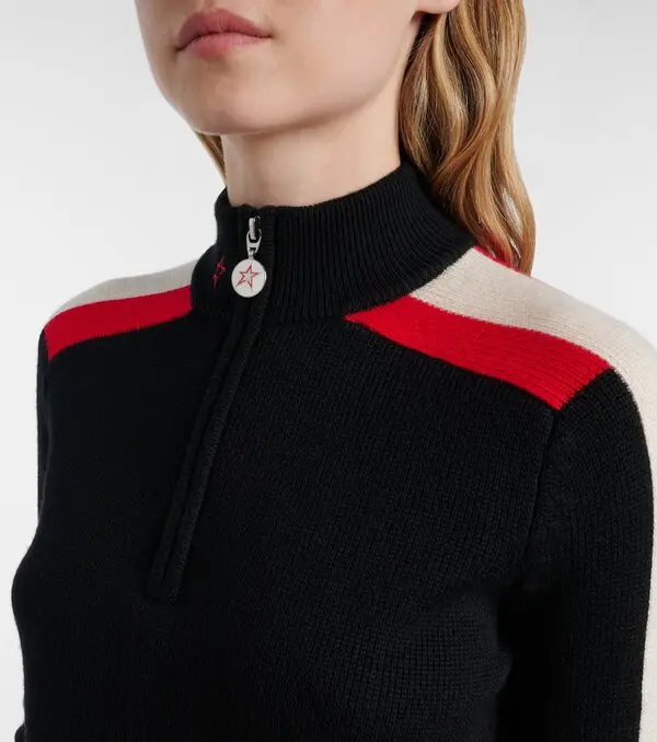 Perfect Moment La Tour Wool Half-zip Sweater - Black