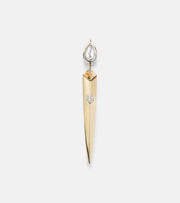 RAINBOW K 14kt Single Earring With Diamonds - Gold