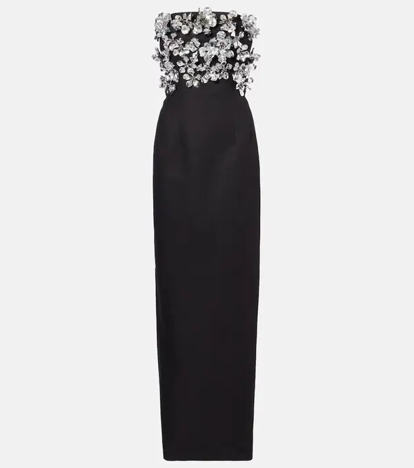EMILIA WICKSTEAD Laelia Floral-embellished Gown - Black