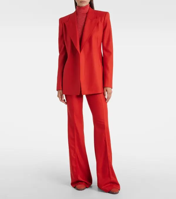 Gabriela Hearst Rhein Wool And Cashmere Flared Pants - Orange