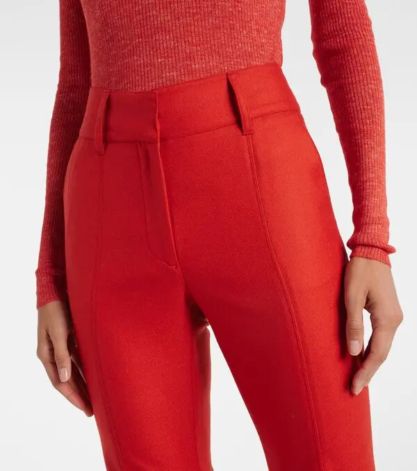 Gabriela Hearst Rhein Wool And Cashmere Flared Pants - Orange