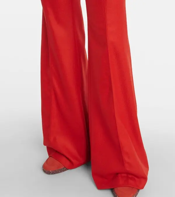 Gabriela Hearst Rhein Wool And Cashmere Flared Pants - Orange