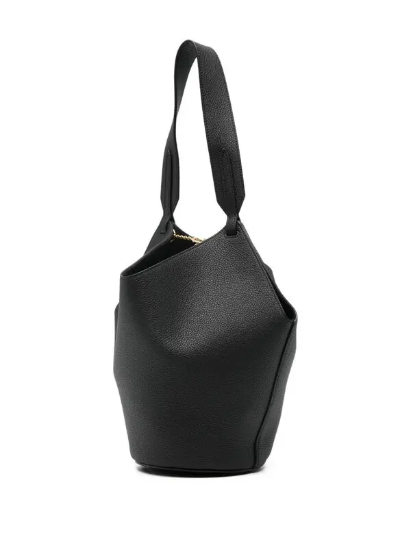 Khaite Lotus Mini Leather Bucket Bag - Black