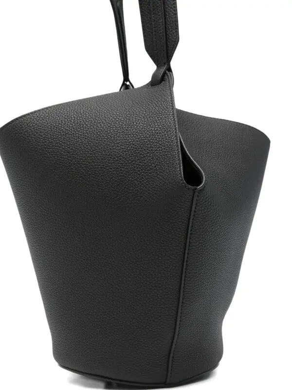Khaite Lotus Mini Leather Bucket Bag - Black