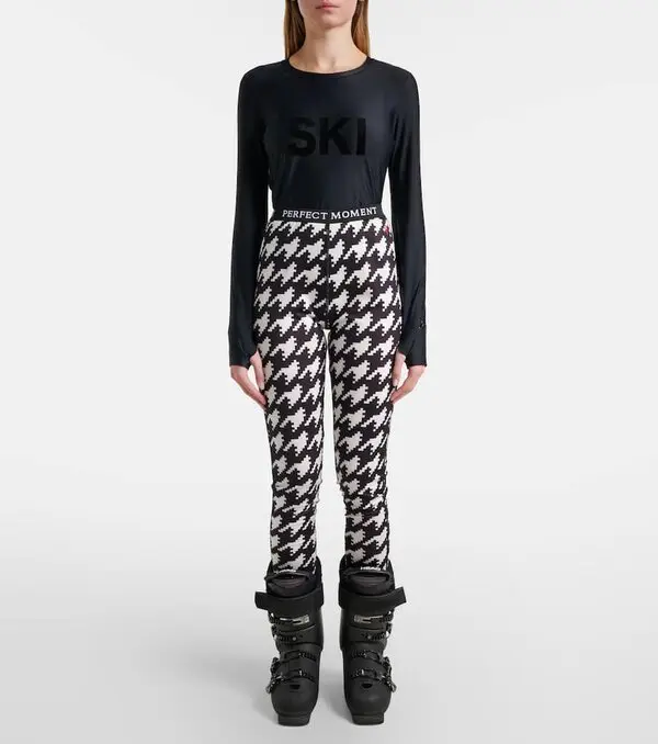 Perfect Moment Houndstooth Leggings - Black