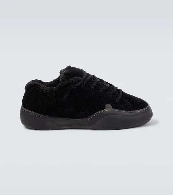 ERL Vamp Terry-lined Corduroy Sneakers - Black