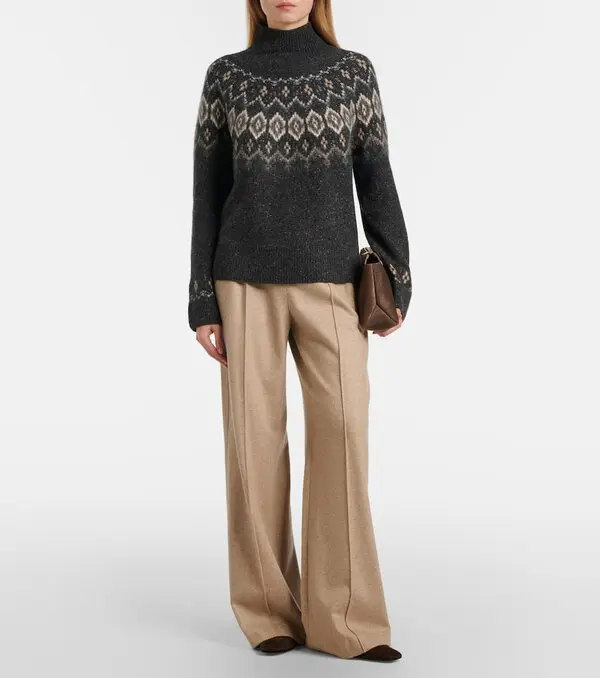 Vince Wool-blend Wide-leg Trousers - Beige