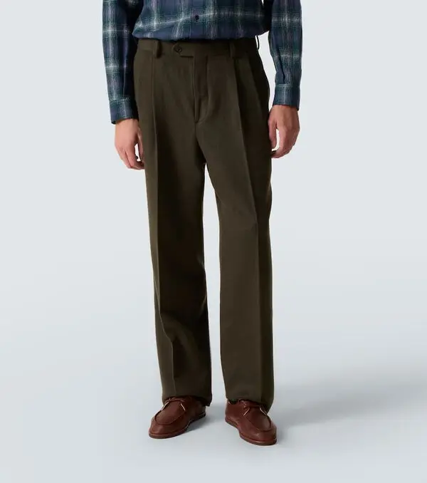 Auralee Camel Hair Flannel Straight Leg Pants