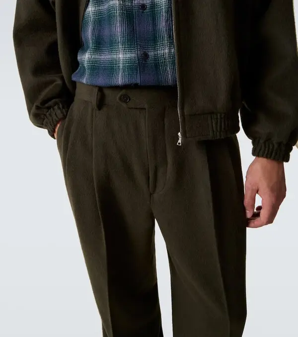Auralee Camel Hair Flannel Straight Leg Pants