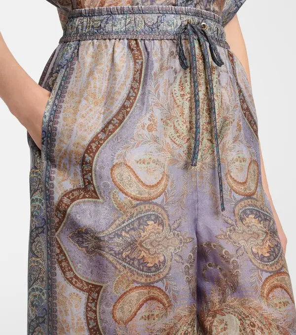Zimmermann Wanderlust Printed Silk Wide-leg Pants