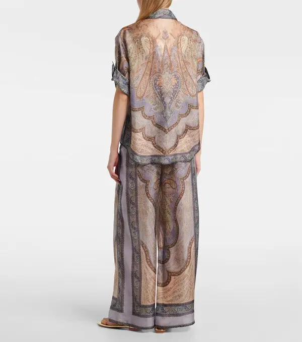 Zimmermann Wanderlust Printed Silk Wide-leg Pants