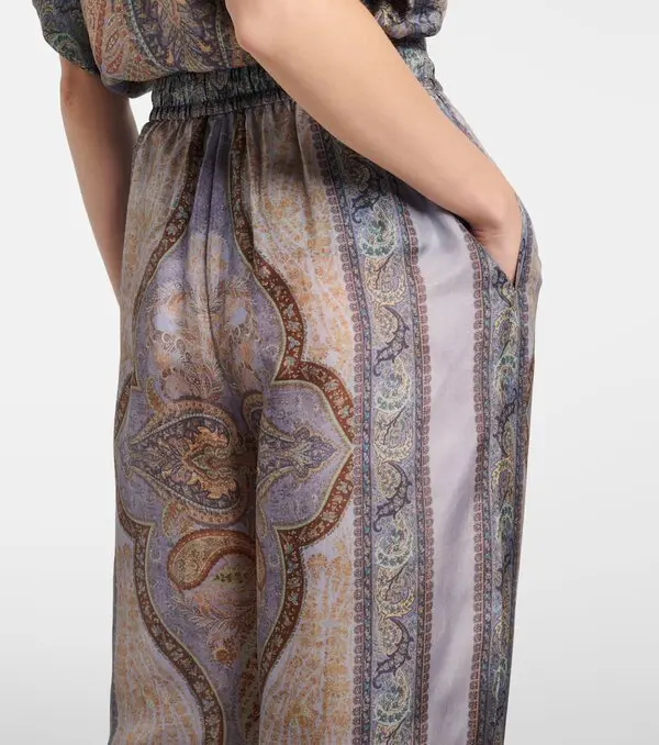 Zimmermann Wanderlust Printed Silk Wide-leg Pants