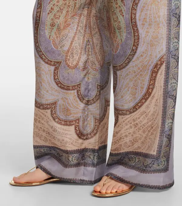 Zimmermann Wanderlust Printed Silk Wide-leg Pants
