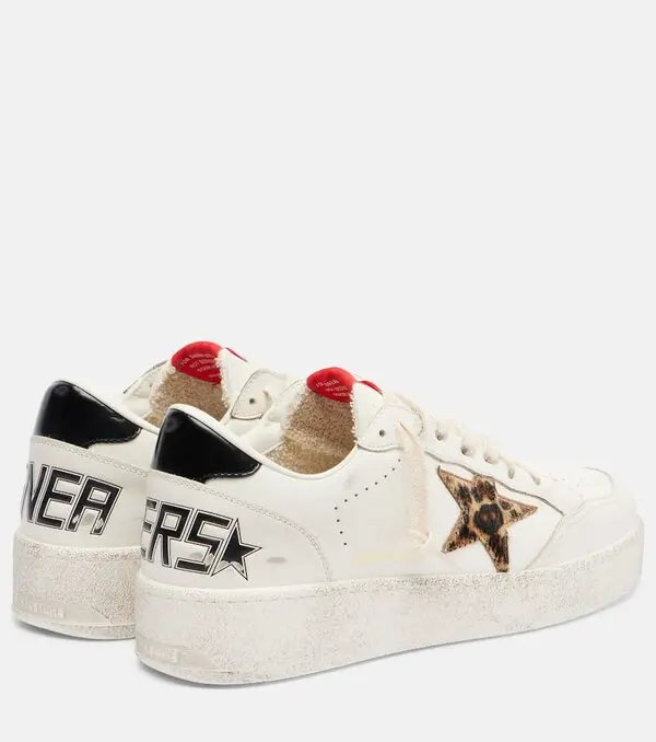 GOLDEN GOOSE Ball Star Leather Platform Sneakers - Beige