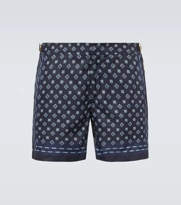 Orlebar Brown Bulldog Printed Swim Trunks - Blue