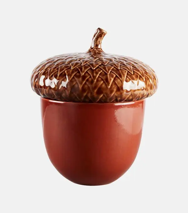 BORDALLO PINHEIRO Gudrun Acorn Large Earthenware Container Claudia Schiffer