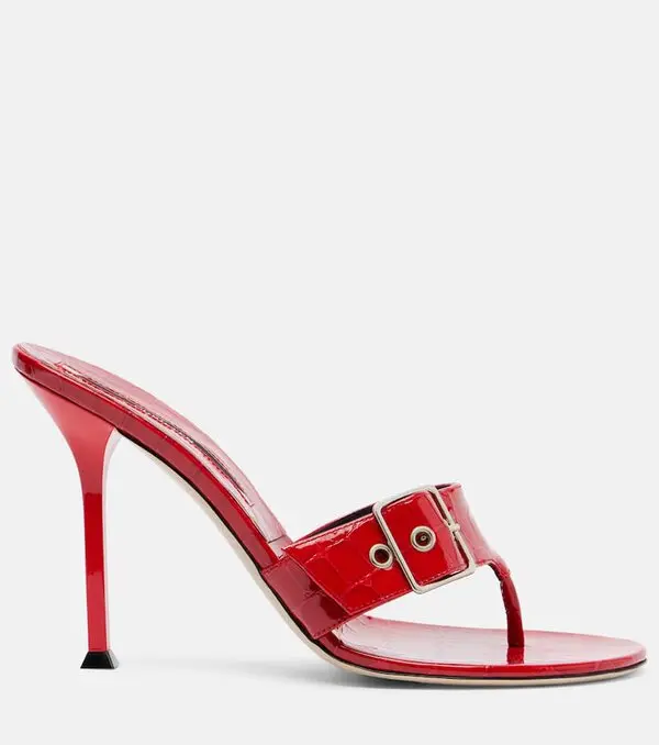 CHRISTEN Helix 95 Patent Leather Thong Sandals