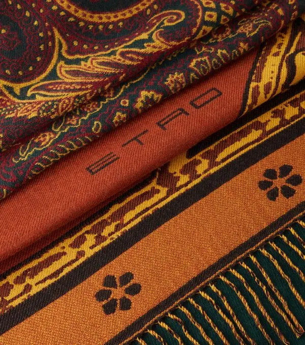 Etro Paisley Wool And Silk-blend Throw