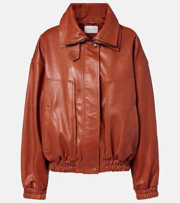 Magda Butrym Leather Blouson Jacket - Orange