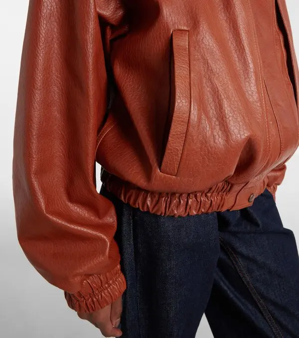 Magda Butrym Leather Blouson Jacket - Orange